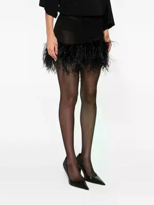Attico Feather-trim Mini Skirt