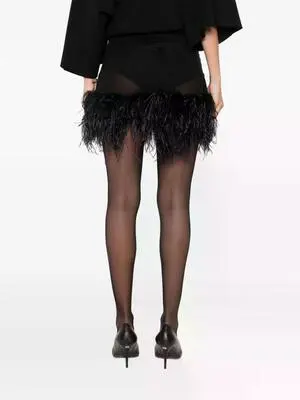 Attico Feather-trim Mini Skirt