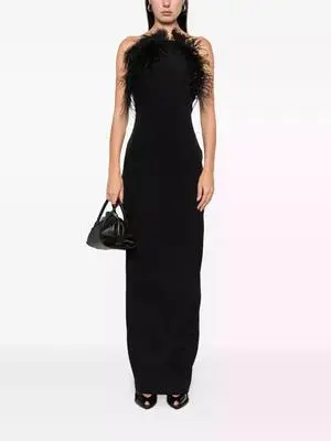 Attico Feather-trim Maxi Dress