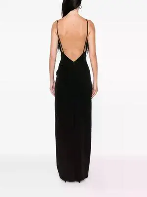 Attico Feather-trim Maxi Dress