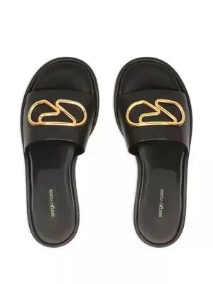 SERGIO ROSSI Logo-detail Sandals - Black