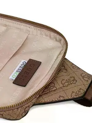 Guess Monogrammed Zip Messenger Bag