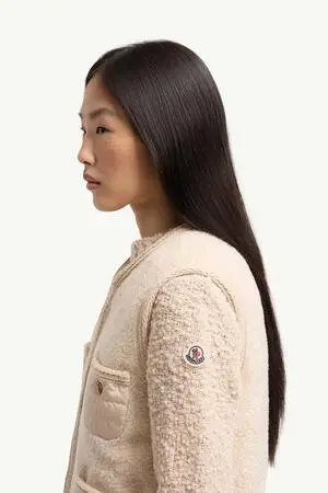 Moncler Mimosas Braided Trim Teddy Down Vest - White