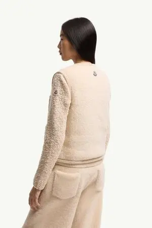 Moncler Mimosas Braided Trim Teddy Down Vest - White