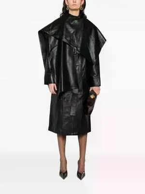 DUCIE Nina Wrap-around Leather Coat