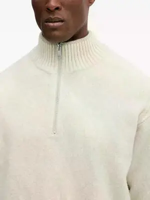 BOSS Zip-up High-neck Sweater
