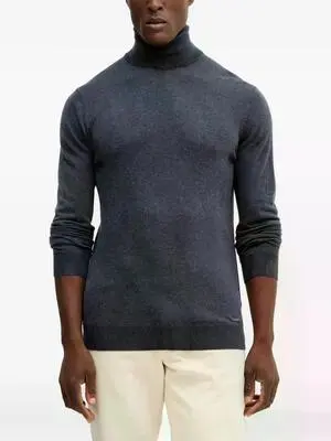 Guess Roll-neck Logo Sweater - Grey