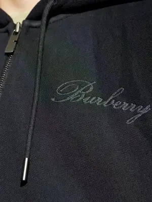 Burberry Logo Zip-up Hoodie - Black