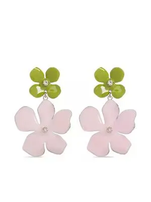Marni Floral Drop Earrings - Pink