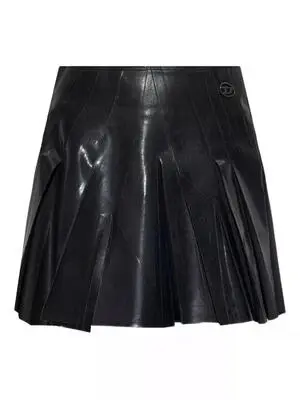 DIESEL® Pleated Skirt With Logo Plaque