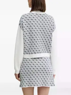 Guess Patterned Long-sleeve Sweater - White
