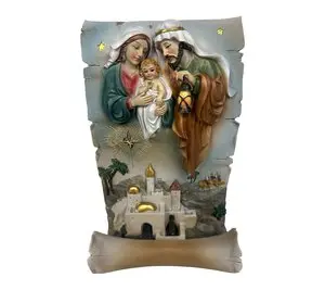 RC HOME DECOR 8' Holy Family In Scroll Elegant Nativity Scene - One-color