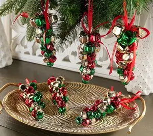 VALERIE PARR HILL As Is Set Of 6 Jingle Bell Ornaments Valerie - One-color