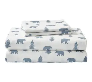 Eddie Bauer Bears And Trees Blue Cotton Twin Sh Eet Set