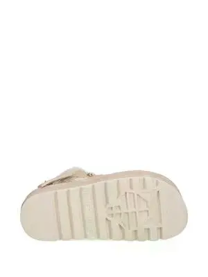 NAKED WOLFE Beau Shearling Platform Sneakers - Neutrals