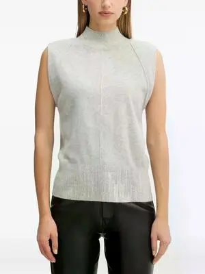 BOSS Mock Neck Sleeveless Sweater