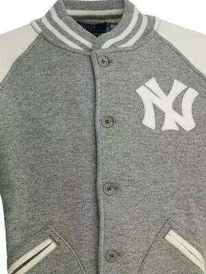 Polo Ralph Lauren X New York Yankees Appliqué Buttoned Bomber Jacket - Grey