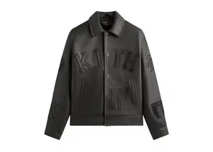 Kith Pebbled Leather Varsity Coaches Jacket