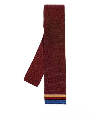 Paul Smith Striped Silk Necktie - Red