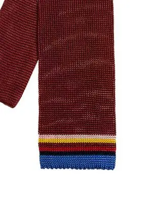 Paul Smith Striped Silk Necktie - Red