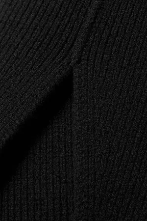 Rick Owens Asymmetric Ribbed Maxi Skirt - Black