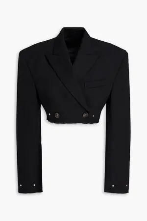 DION LEE Cropped Wool-blend Twill Blazer