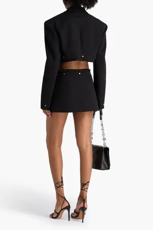 DION LEE Cropped Wool-blend Twill Blazer
