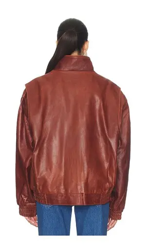 FOUND Leather Bomber Jacket