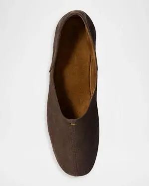 Khaite Jane Suede Ballerina Flats - Sable