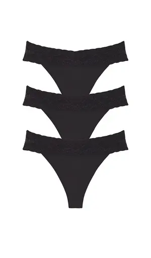 Natori Bliss Perfection One Thong 3 Packs - Black