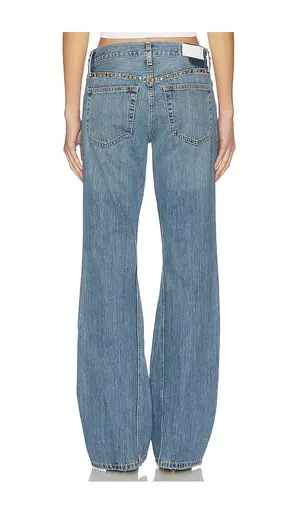 RE/DONE Twisted Mid Rise Bootcut Jeans - Thunderstruck