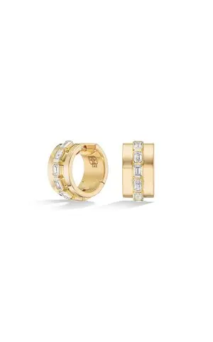 FIAMETTA 14k Yellow Diamond Hoop Earrings