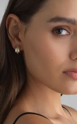 FIAMETTA 14k Yellow Diamond Hoop Earrings