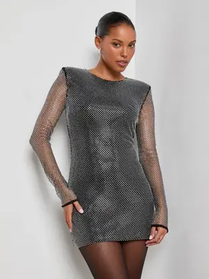 L'Agence Harlynn Crystal Mini Dress