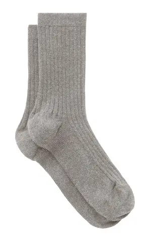 TOTEME Monogram Cotton-blend Socks - Grey
