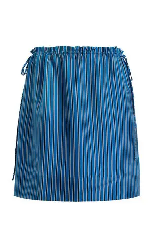 TOTEME Striped Silk Mini Skirt - Blue