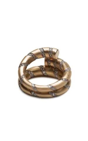FIAMETTA 14k Yellow Diamond Spiral Ring