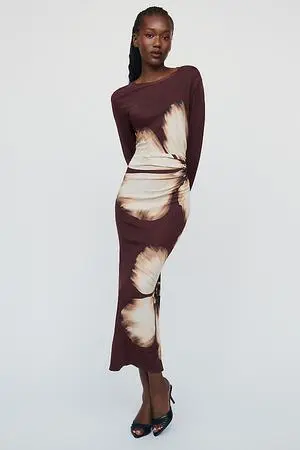 Farm Rio X Long-sleeve Jersey Midi Dress - Maya