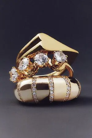 Anthropologie Pavé Cocktail Ring - Gold