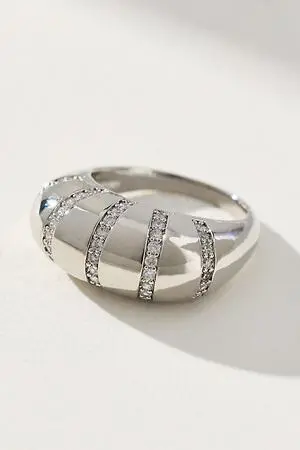 Anthropologie Pavé Cocktail Ring - Silver