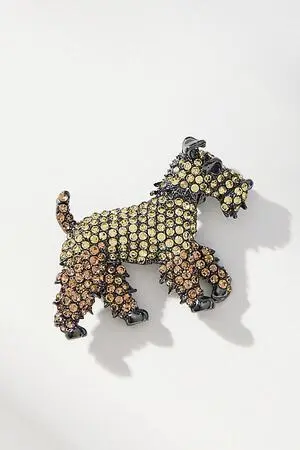 Anthropologie Pearled Pup Pin Gold