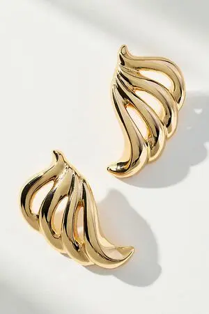 Anthropologie Layered Curve Earrings - Gold