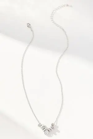 Anthropologie Crystal Donut Necklace - Silver