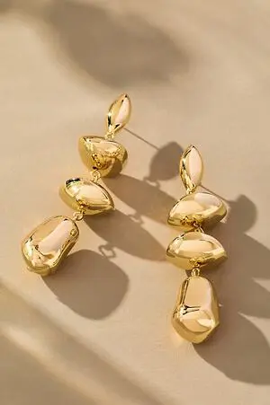 Anthropologie Multi Shaped Drop Earrings - Gold