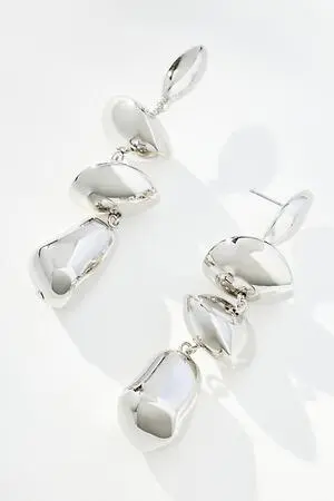 Anthropologie Multi Shaped Drop Earrings - Silver