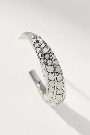 Anthropologie Crystal Column Hoop Earrings