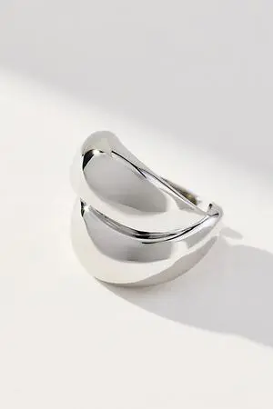 Anthropologie Faux Stacked Cocktail Ring - Silver