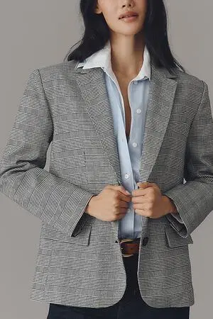 Endless Rose Oversized Plaid Blazer Jacket