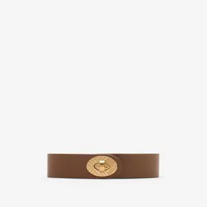 Burberry Leather Cotswolds Belt - Hazel Brown/gold