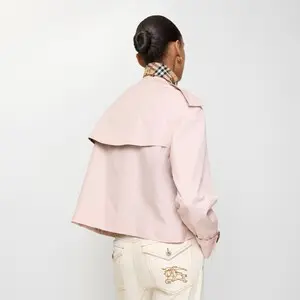 Burberry Cropped Mayfair Trench Jacket - Pale Sugar Pink